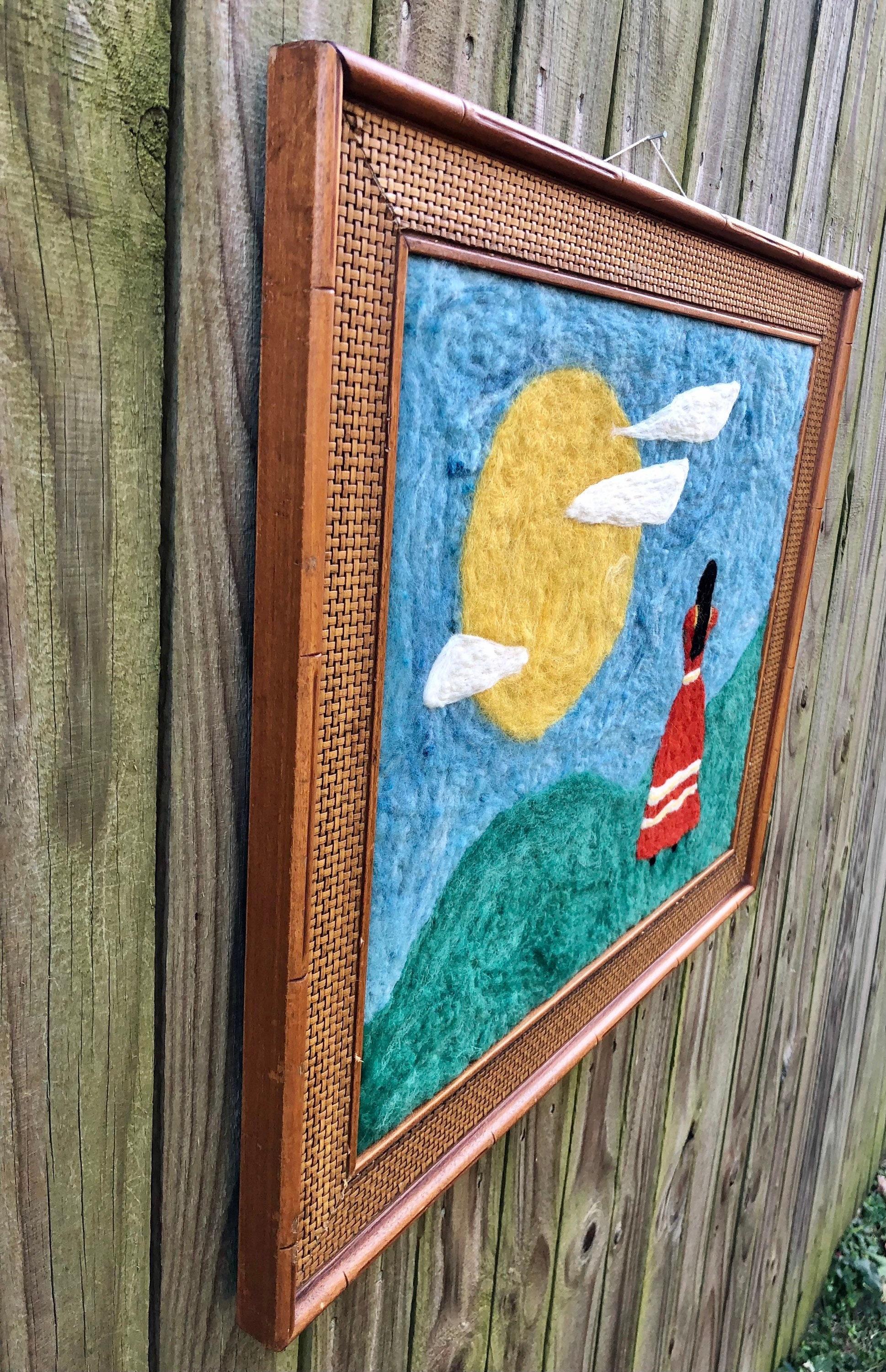 Cherokee Girl Fiber Art Wall Hanging, Native American Art, Entryway ...