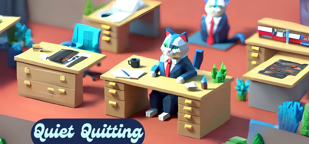 Quiet Quitting Business Cat Low Poly Office Coffee Meme Mug - Etsy