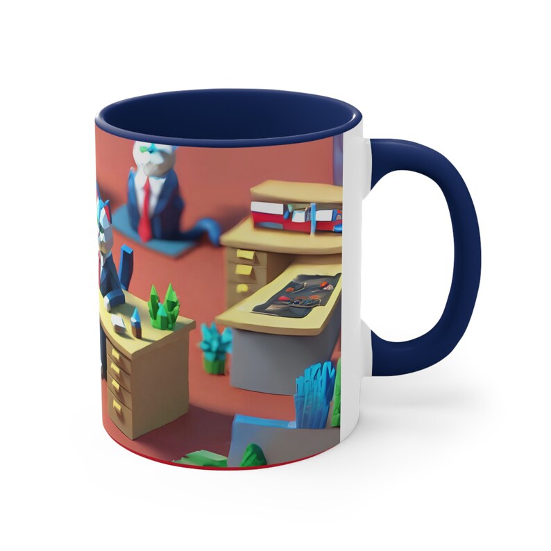 Quiet Quitting Business Cat Low Poly Office Coffee Meme Mug - Etsy