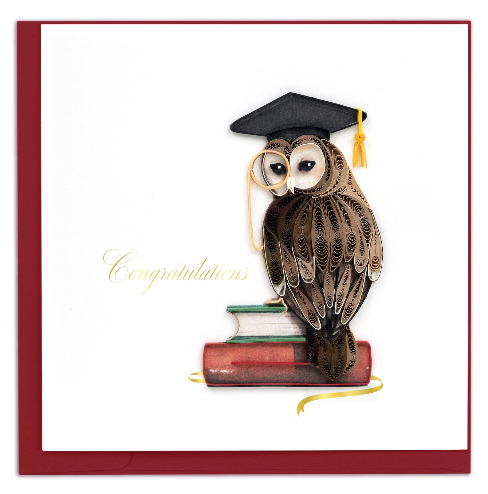 Quilled Graduation Owl Greeting Card – Handmade 3D Paper Art, Wise ...