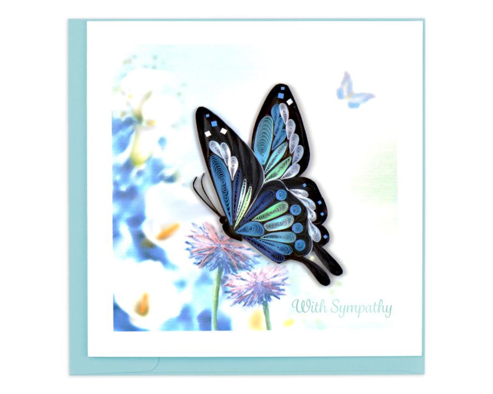 Quilled Sympathy Butterfly Greeting Card – Handmade 3D Paper Art ...