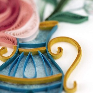 Quilled Victorian Rose Bouquet Greeting Card – Handmade Vintage Floral ...