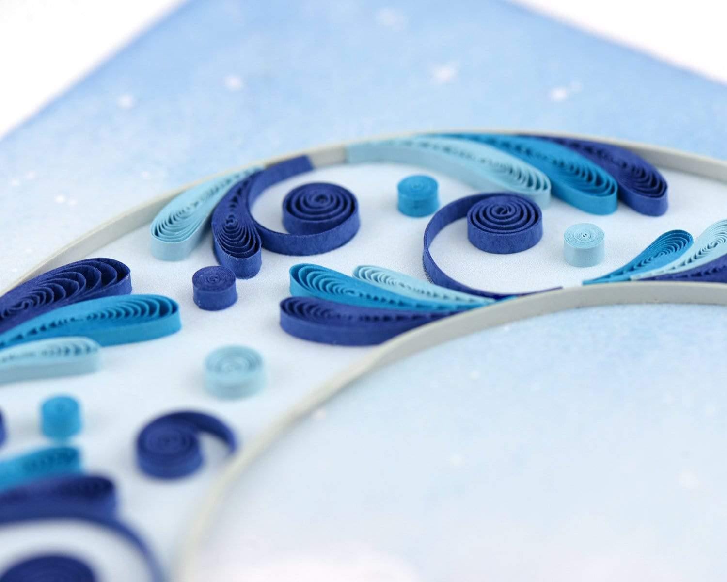 Quilled Crescent Moon Greeting Card – Handmade 3D Paper Art, Elegant ...