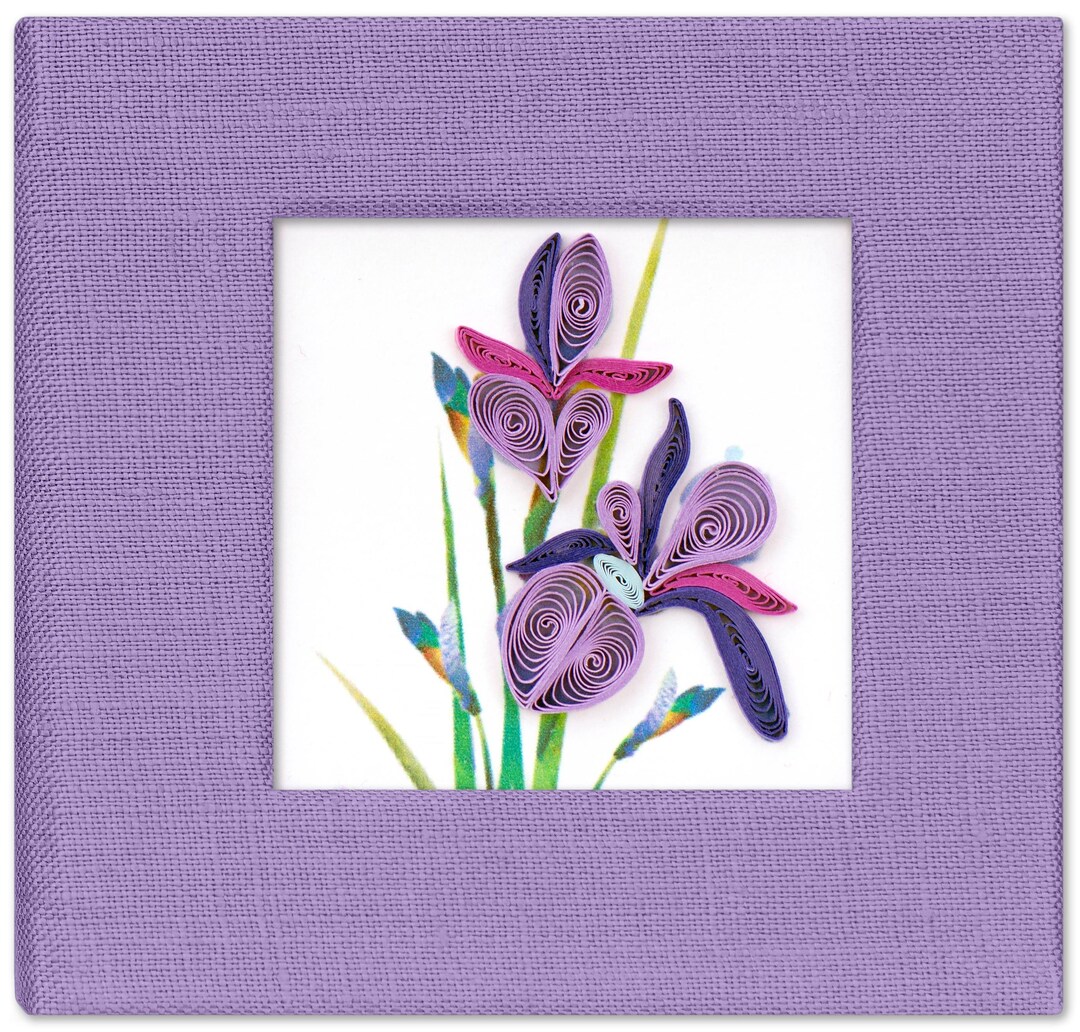 Quilled Iris Sticky Note Pad Cover – Handmade 3D Paper Art, Elegant ...