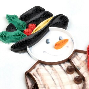 Quilled Snowman Family Greeting Card, Frameable Wall Art, Cute Holiday ...