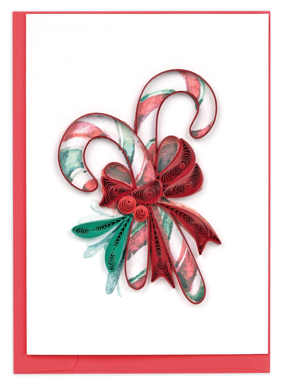 Quilled Candy Canes Gift Enclosure Mini Card - Etsy