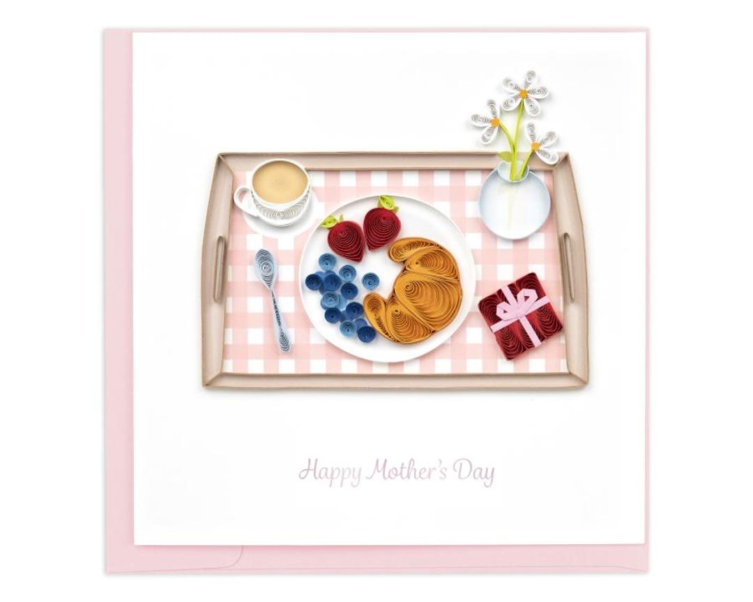 Quilled Mother’s Day Breakfast in Bed Greeting Card – Handmade 3D Paper ...