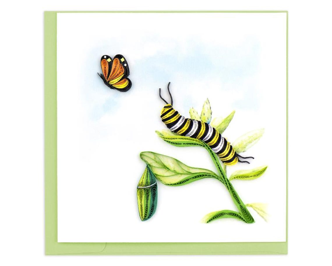 Quilled Caterpillar Greeting Card – Handmade Elegant Paper Art ...
