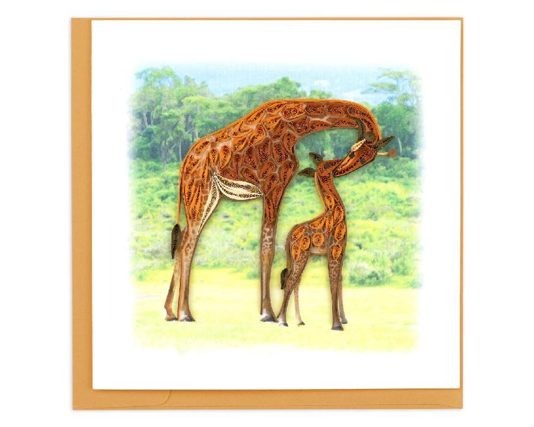 Quilled Giraffe Greeting Card - Handmade Delicate Paper Art, Vibrant 3D ...