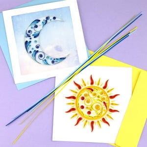 Quilled Crescent Moon Greeting Card - Etsy