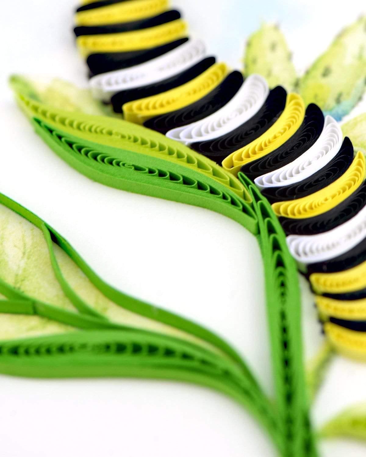 Quilled Caterpillar Greeting Card – Handmade Elegant Paper Art ...