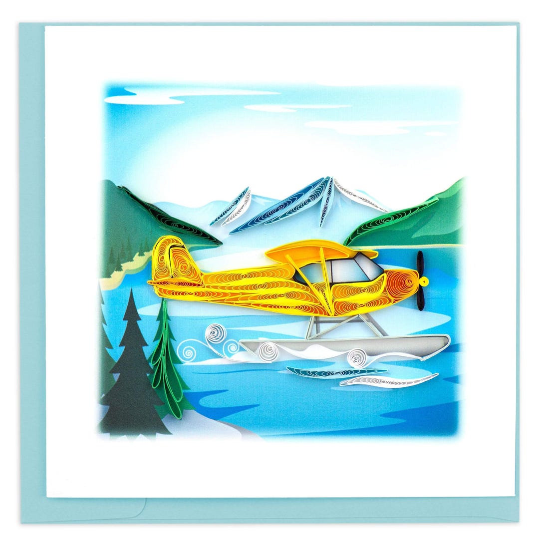 Quilled Float Plane Greeting Card - Etsy