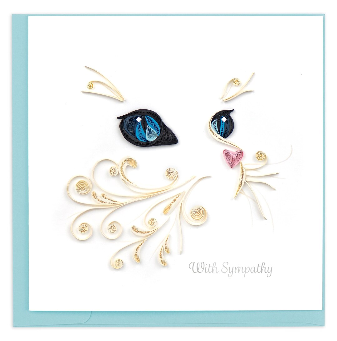 Quilled Cat Sympathy Greeting Card Condolence Card for Cat - Etsy