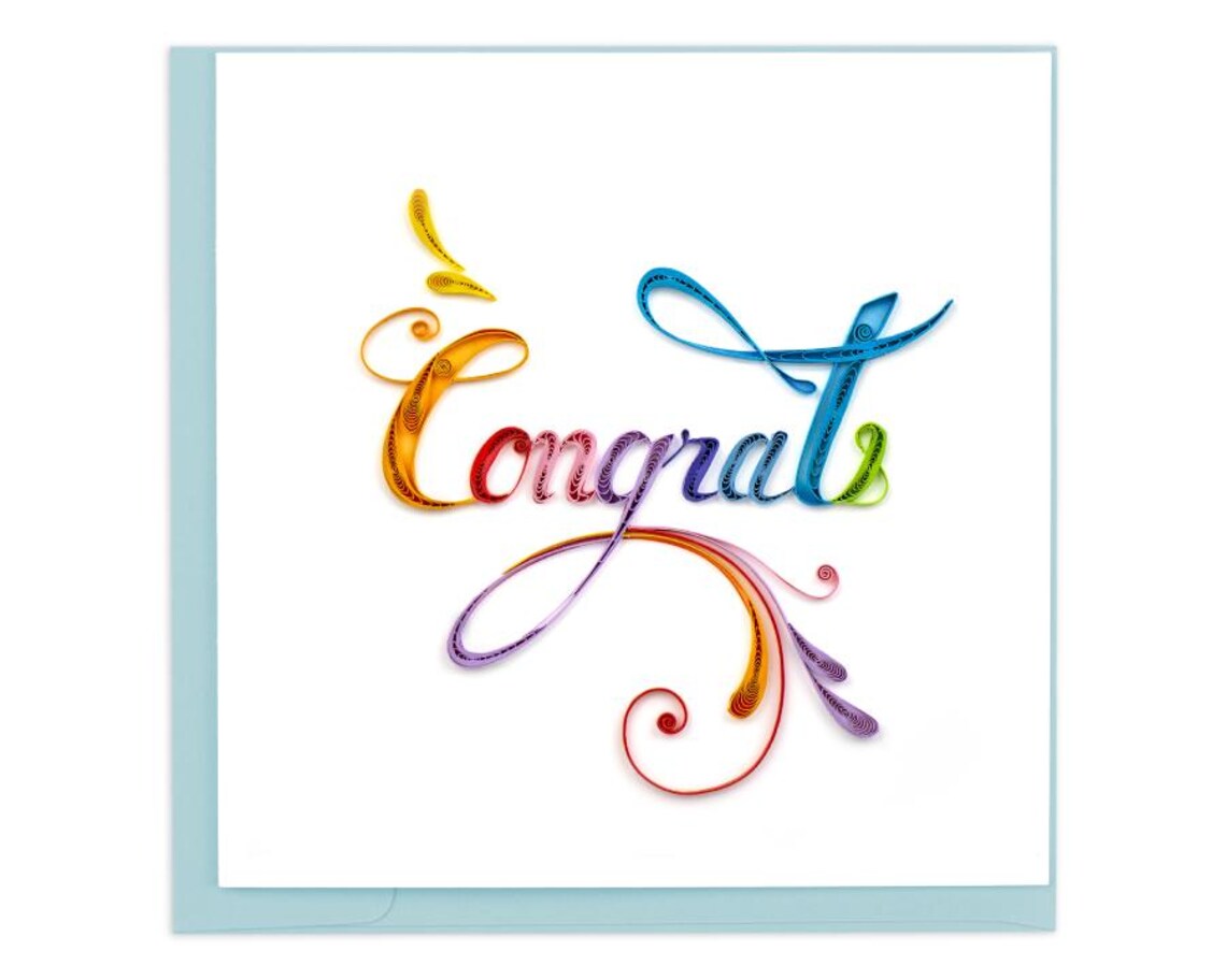 Quilled Rainbow Congrats Greeting Card – Handmade 3D Paper Art ...