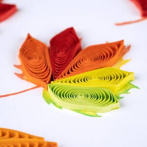 Quilled Fall Foliage Leaves Greeting Card – Handmade 3D Paper Art, Warm ...
