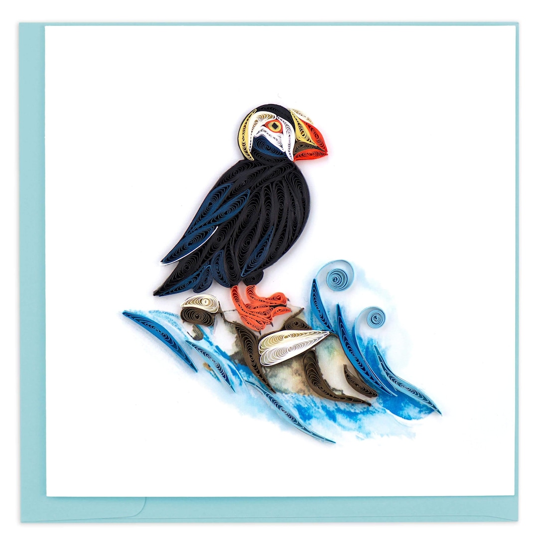 Quilled Tufted Puffin Greeting Card – Handmade Detailed Paper Art ...