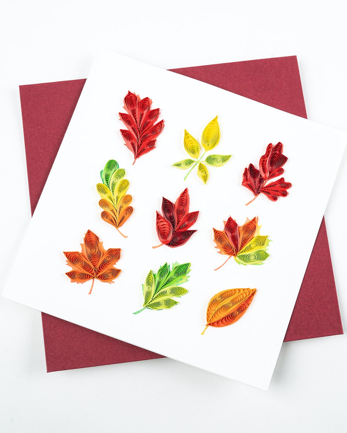 Quilled Fall Foliage Leaves Greeting Card - Etsy