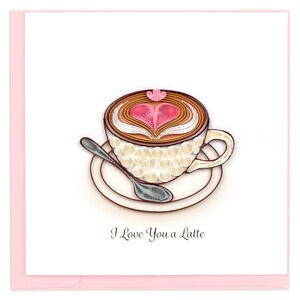 Quilled Love Latte Greeting Card – Handmade 3D Paper Art, Cozy Coffee ...