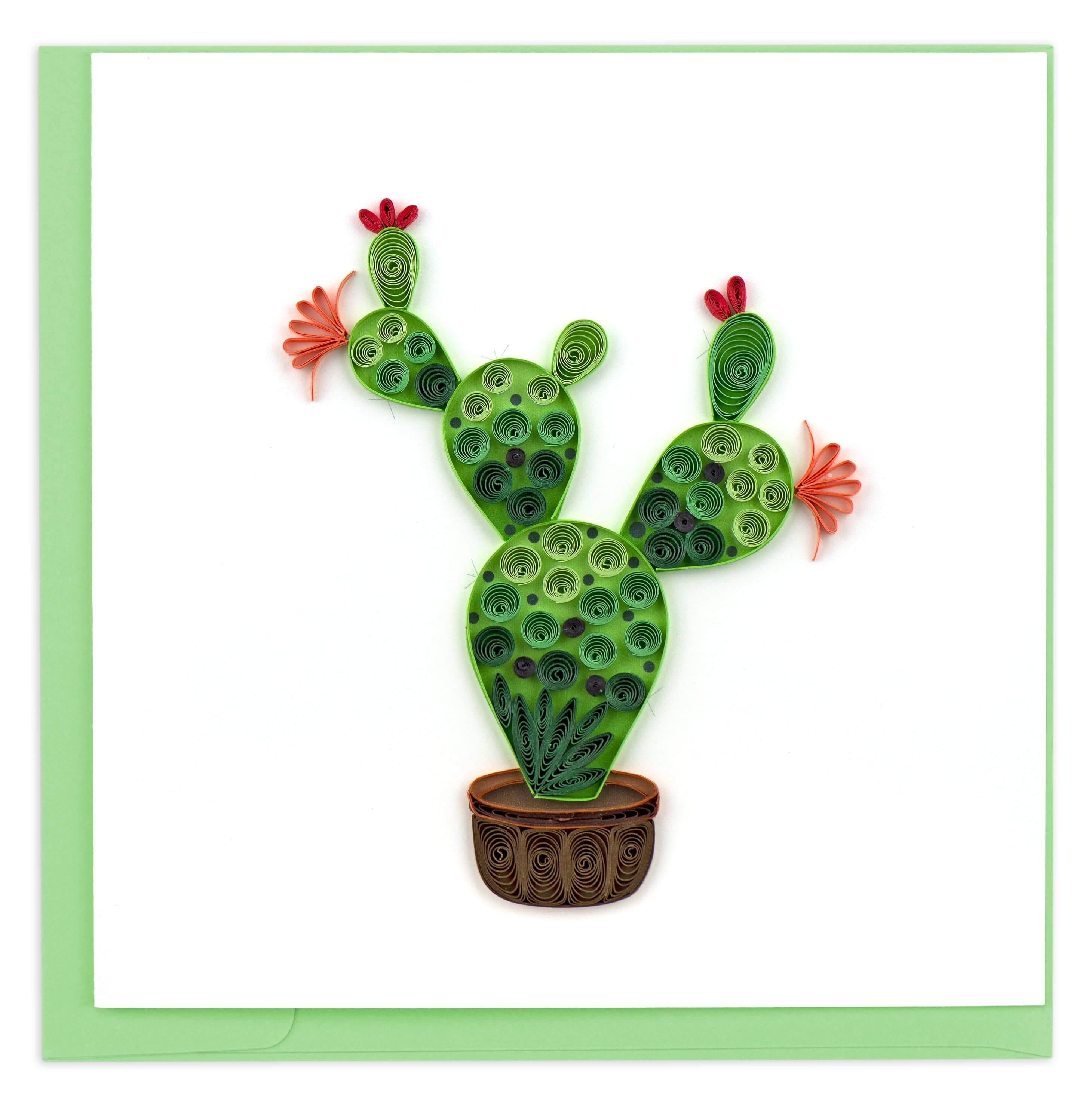 Quilled Prickly Pear Cactus Greeting Card – Handmade 3D Paper Art ...