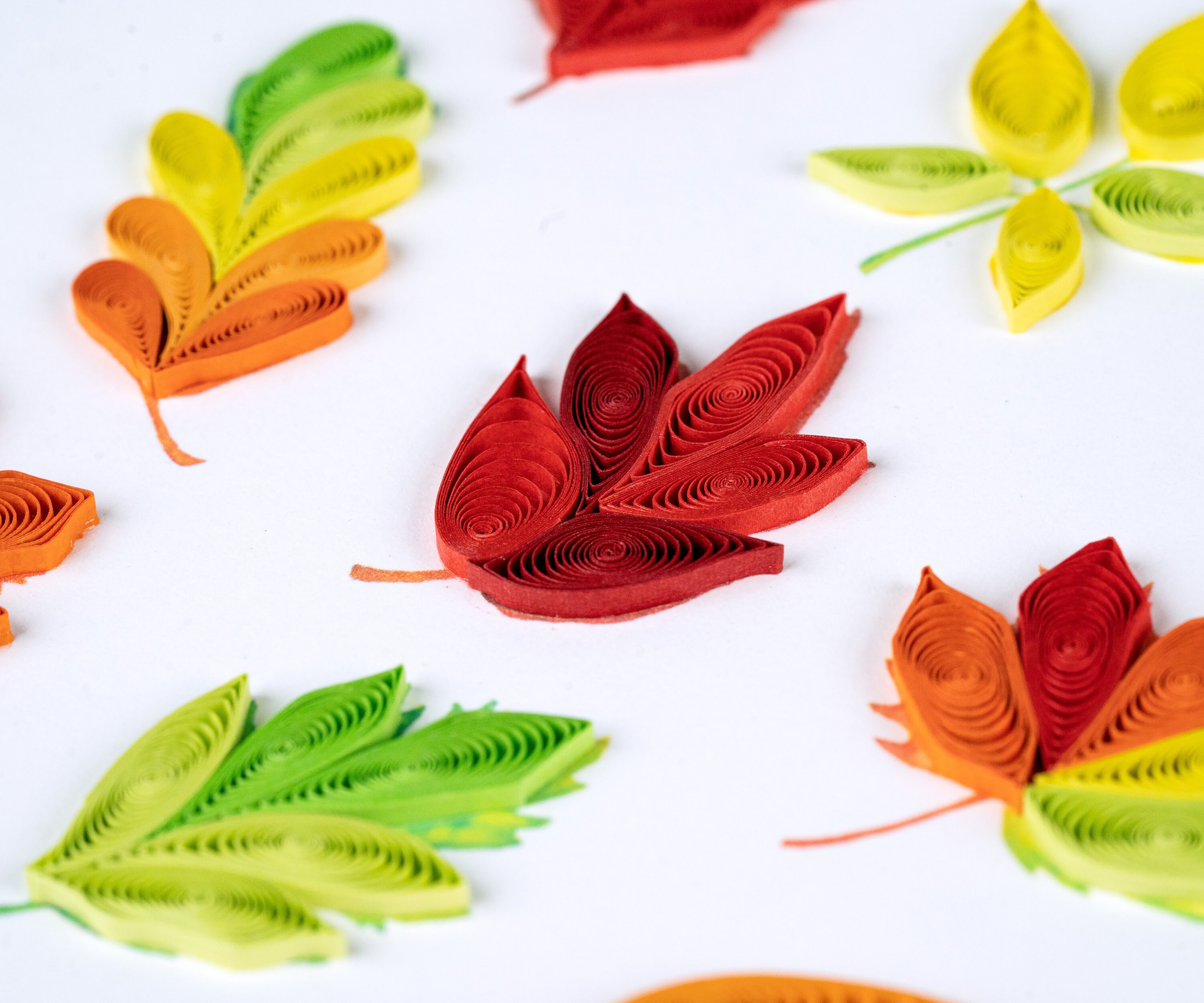 Quilled Fall Foliage Leaves Greeting Card - Etsy
