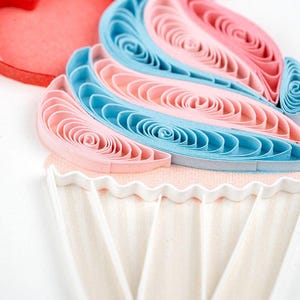 Quilled Birthday Cupcake Trio Greeting Card – Handmade Paper Art ...