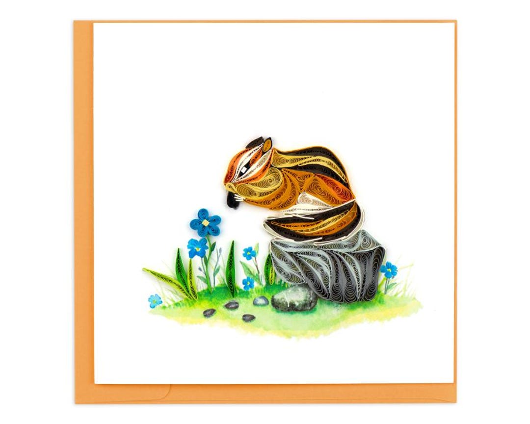 Quilled Chipmunk Greeting Card - Etsy