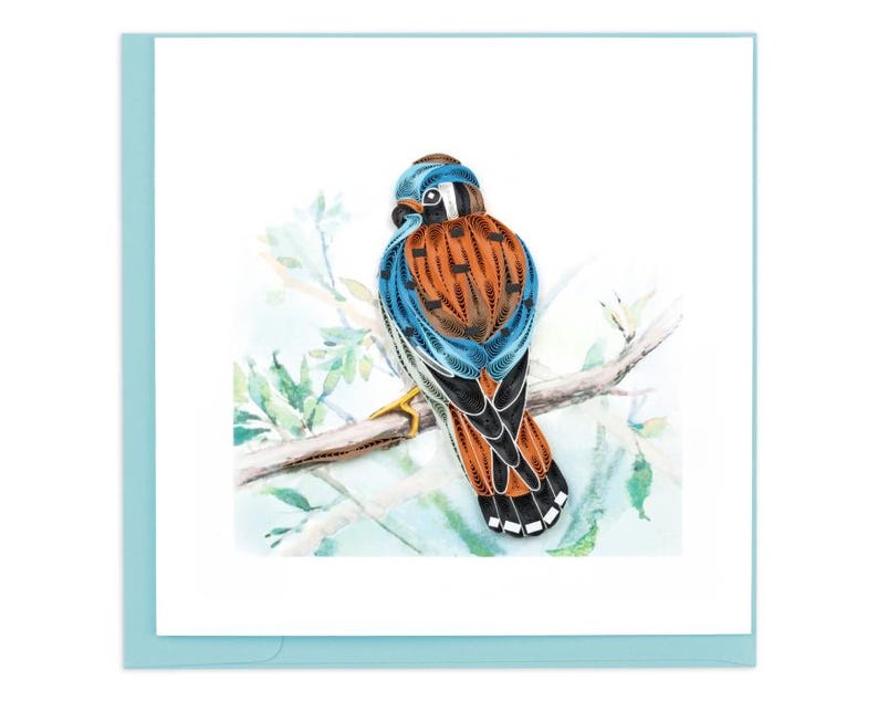 Quilled American Kestrel Greeting Card – Handmade Detailed Paper Art ...