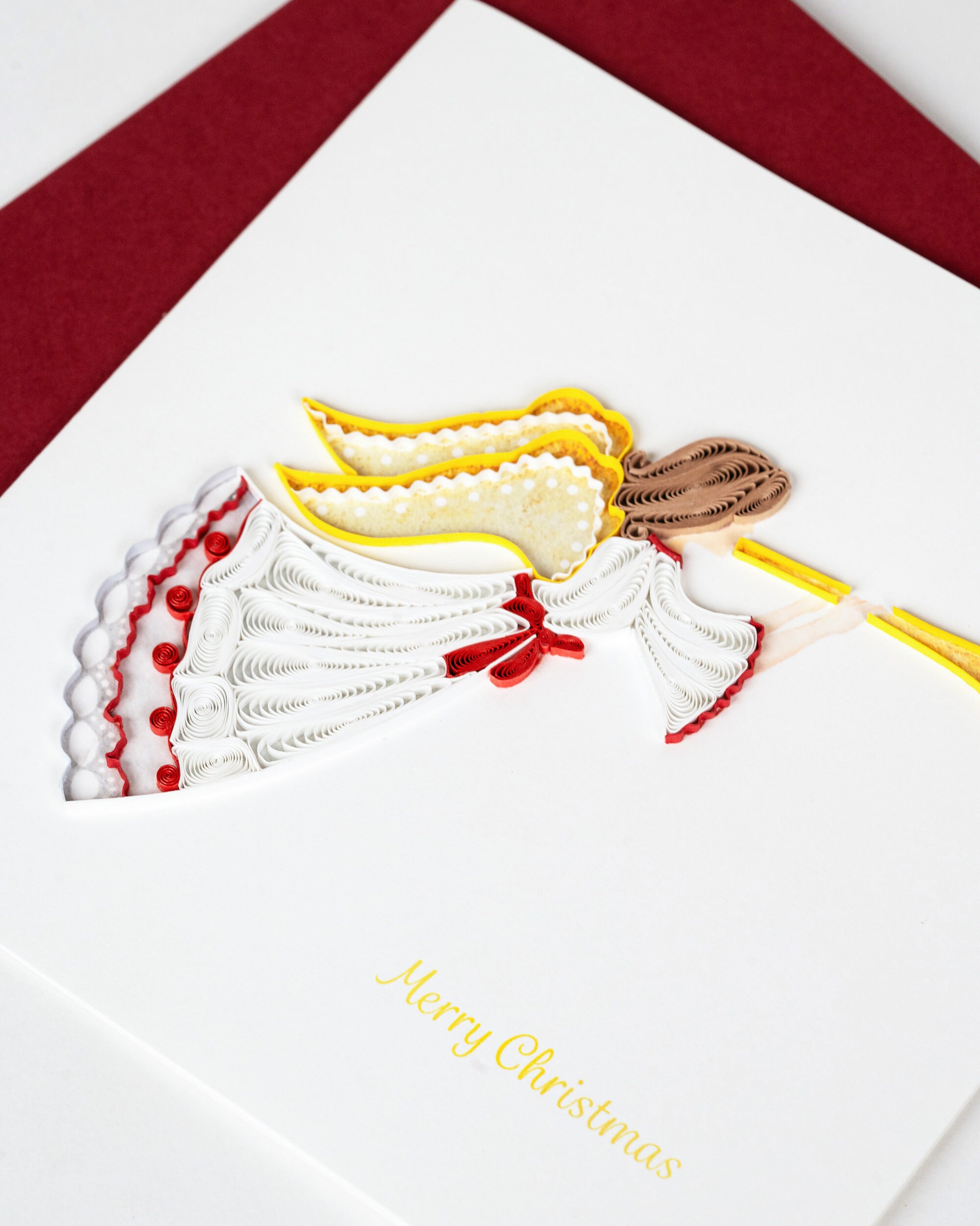 Quilled Christmas Angel Greeting Card new 2023 - Etsy