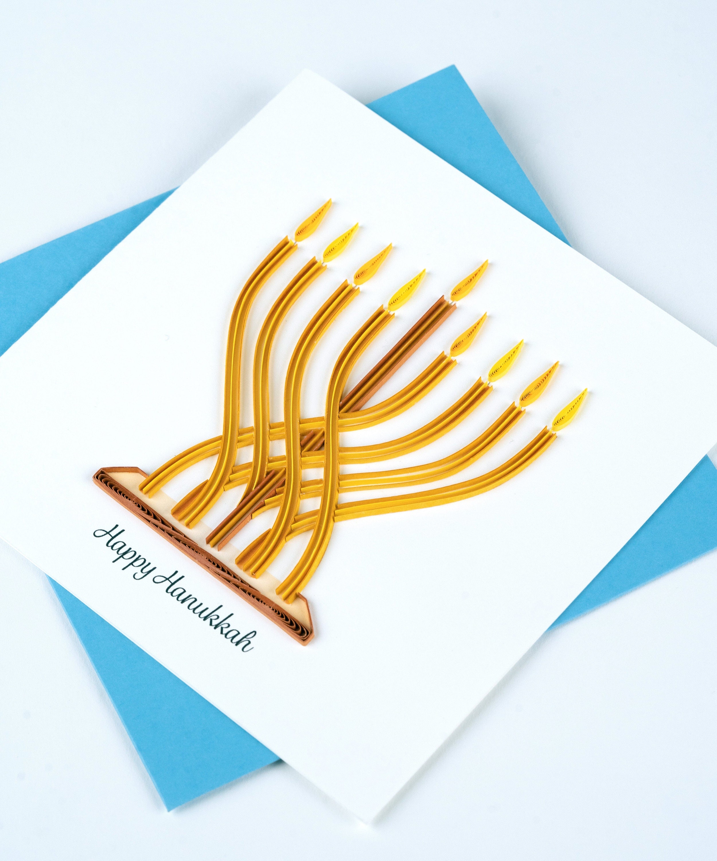 Quilled Modern Menorah Hanukkah Card - Etsy