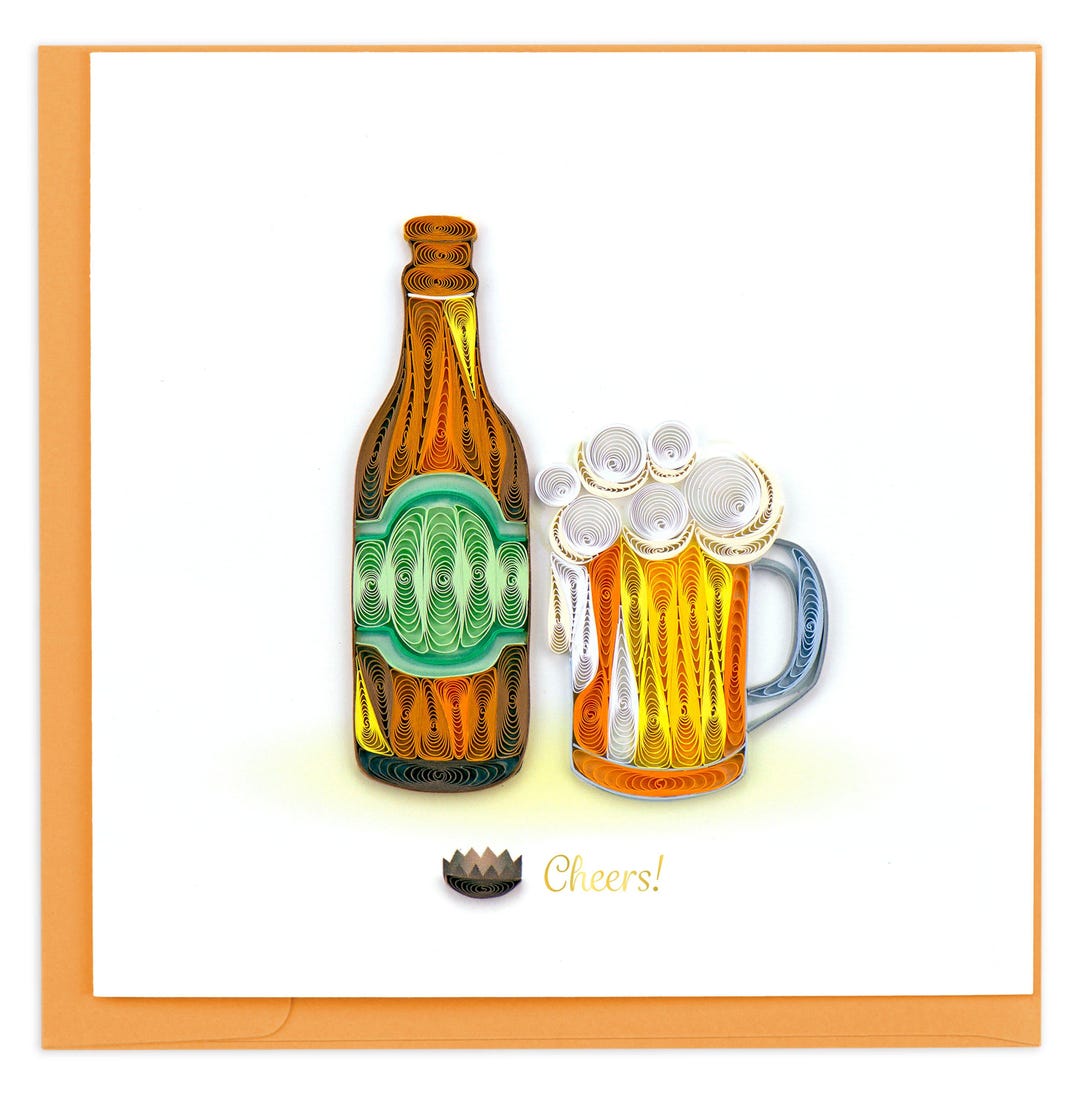 Quilled Birthday Beer Greeting Card, 21st Birthday Gift for Him, Cheers ...
