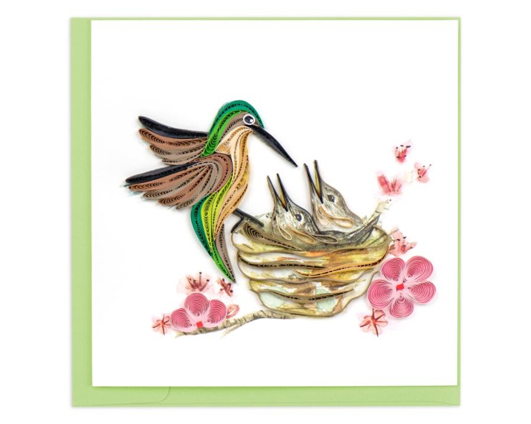 Quilled Hummingbird Trio Greeting Card - Etsy