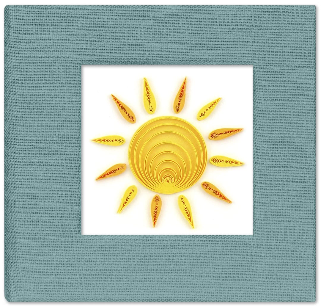 Quilled Sun Sticky Note Pad Cover – Handmade 3D Paper Art, Bright ...