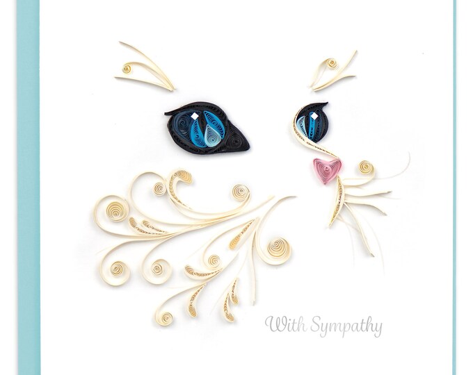 Quilled Cat Sympathy Greeting Card, Condolence Card for Cat Lovers ...