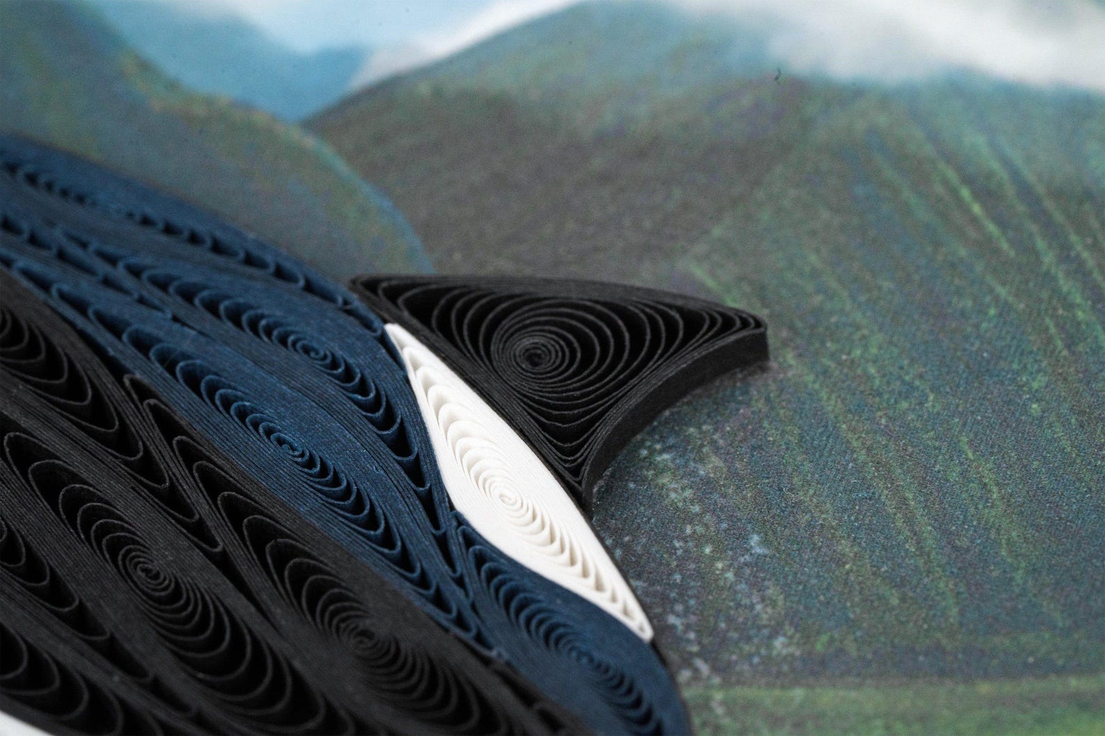 Quilled Orca Whales Greeting Card – Handmade 3D Paper Art, Majestic ...