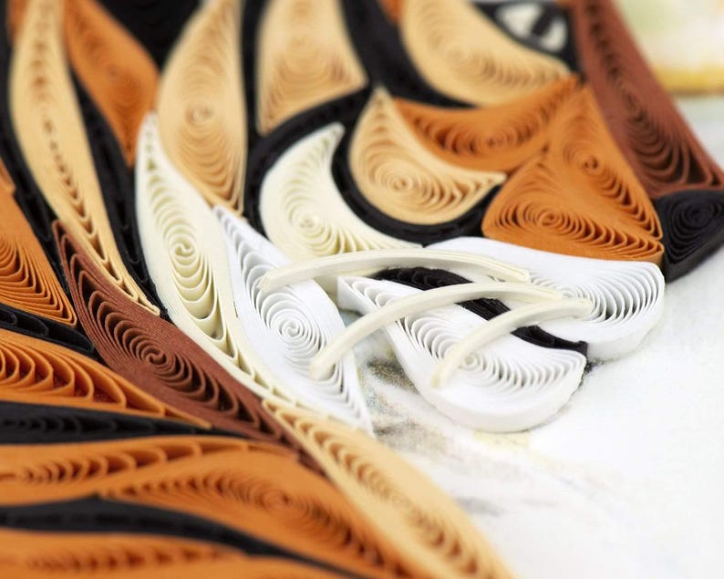 Quilled Bengal Tiger Greeting Card - Etsy