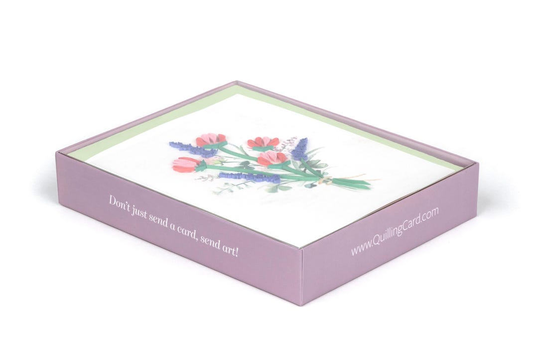 Wildflower Note Card Box Set – Handmade Floral Paper Art, Vibrant ...