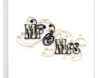 Wedding Quilling Cards Mr & Mrs Bride and Groom Handmade Paper Art ...