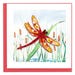 Quilled Red Dragonfly & Cattails Greeting Card – Handmade 3D Paper Art ...