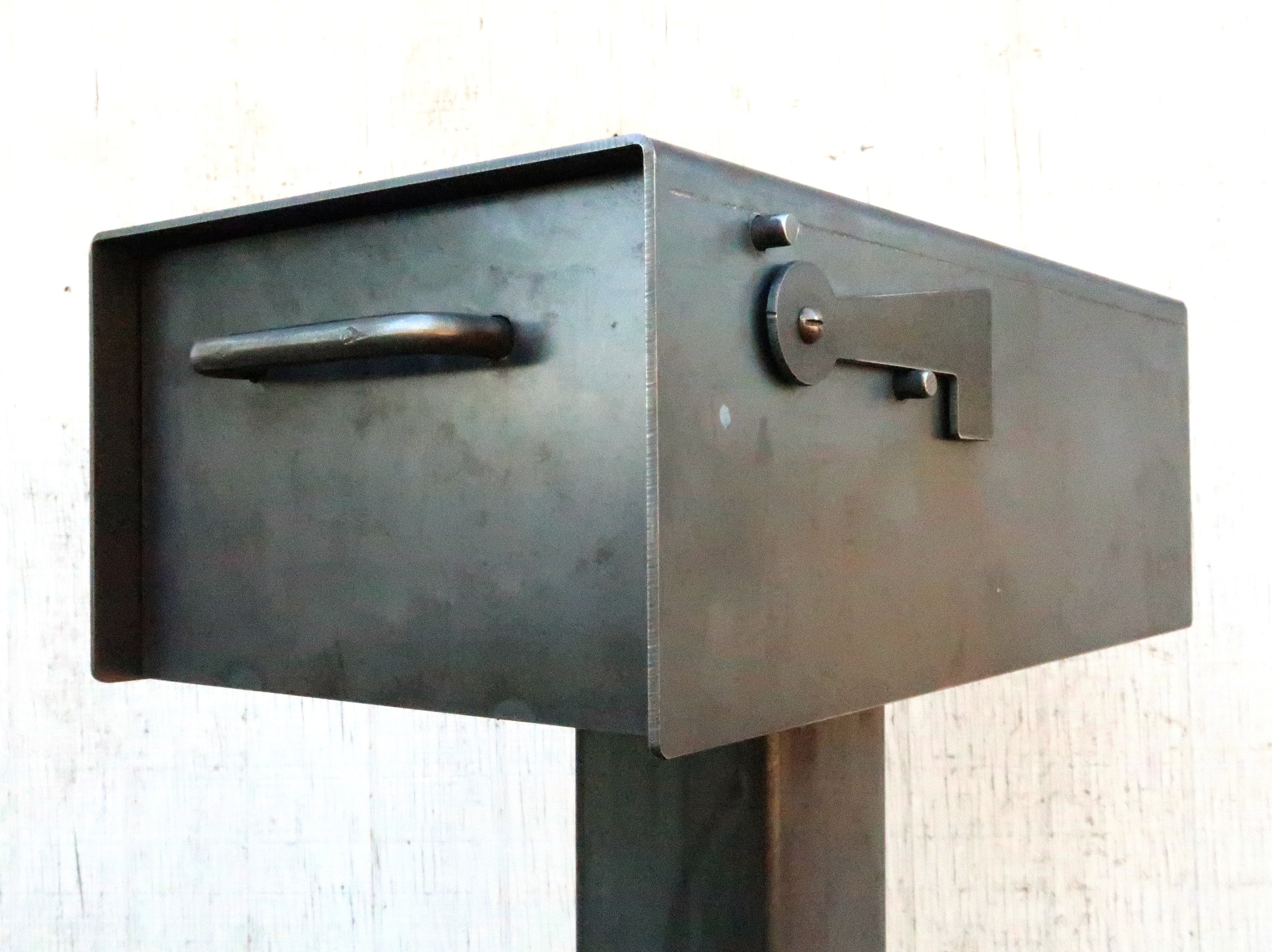 Custom Metal Mailbox | Rural Mail Box Heavy Duty Iron Steel Industrial ...