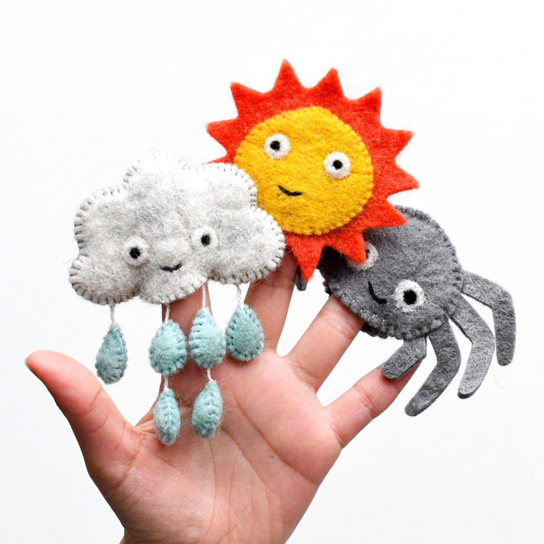 Incy Wincy Spider Felt Finger Puppets. Incy Wincy Puppets. - Etsy