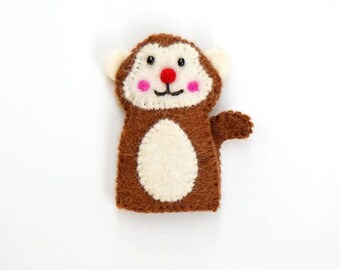 Felt Finger Puppet, Monkey, Animal Puppet, Storytime Puppet, Monkey ...