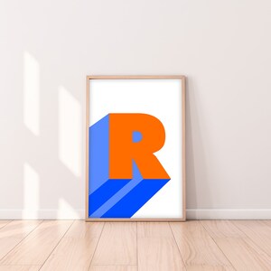 Super Letter R Alphabet Print, Personalized Letter Print, the Letter R ...