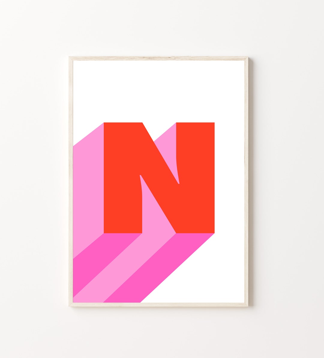 Super Letter N Alphabet Print, Personalized Letter Print, the Letter N ...