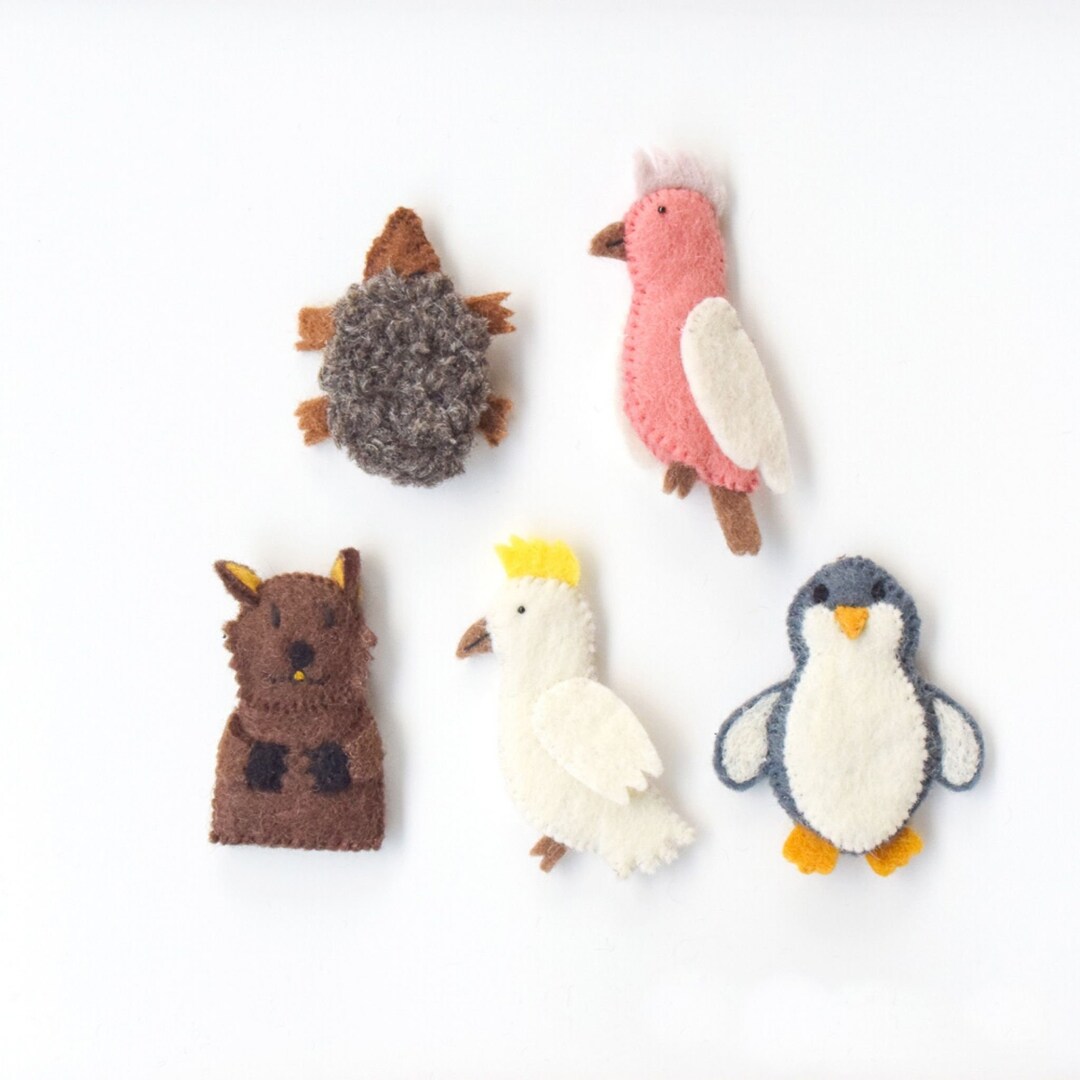 Australian Animal Finger Puppets. Felt Animal Puppets. Australian ...