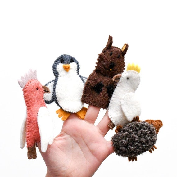 Set B Australian Animal Finger Puppets. Felt Animal Puppets. - Etsy ...