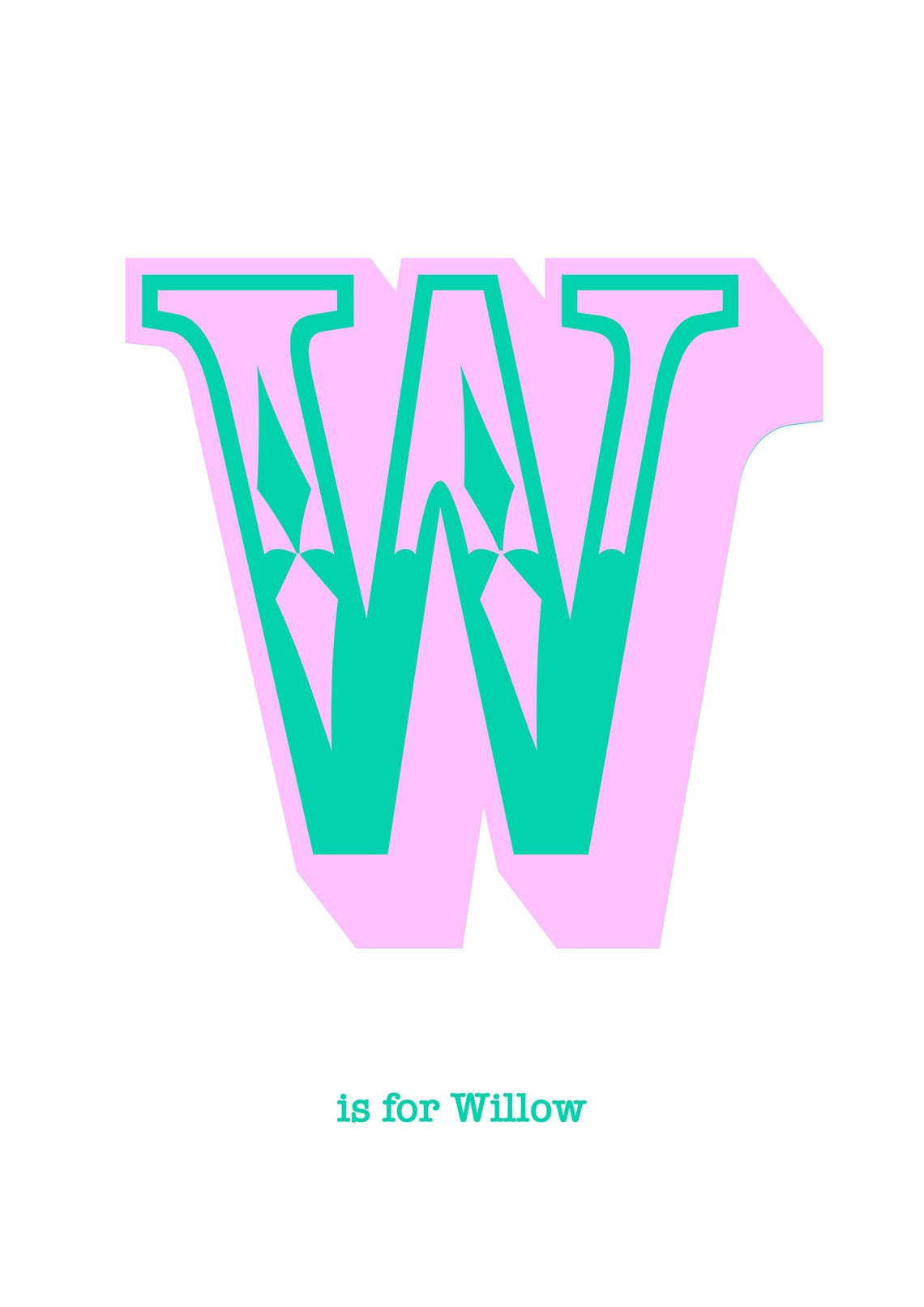 Carta occidental W letra impresa impresión de letra | Etsy