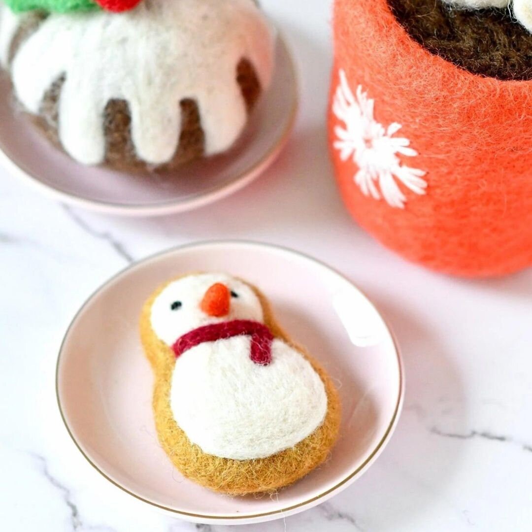 Felt Snowman Cookie Felt Bakery Felt Biscuit Pretend Food - Etsy