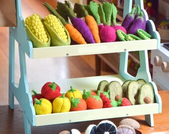Felt Fruit and Vegetable Set D 12 Pieces, Play Fake Felt Food. Felt ...