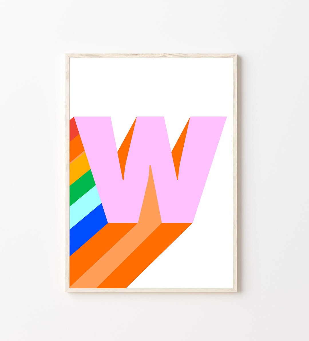 Super Letter W Alphabet Print, Personalized Letter Print, the Letter W ...