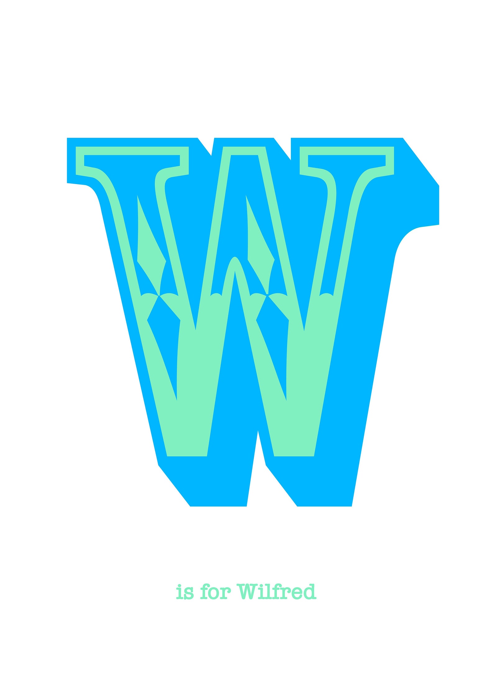 Carta occidental W letra impresa impresión de letra | Etsy